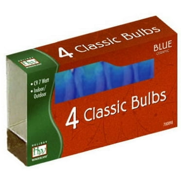 Pack of 4 Faceted Transparent Cool White LED C9 Christmas Replacement ...