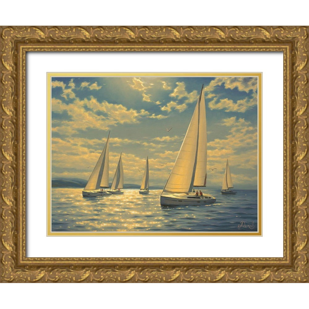 Adamov, Alexey 14x12 Gold Ornate Wood Framed with Double Matting Museum ...