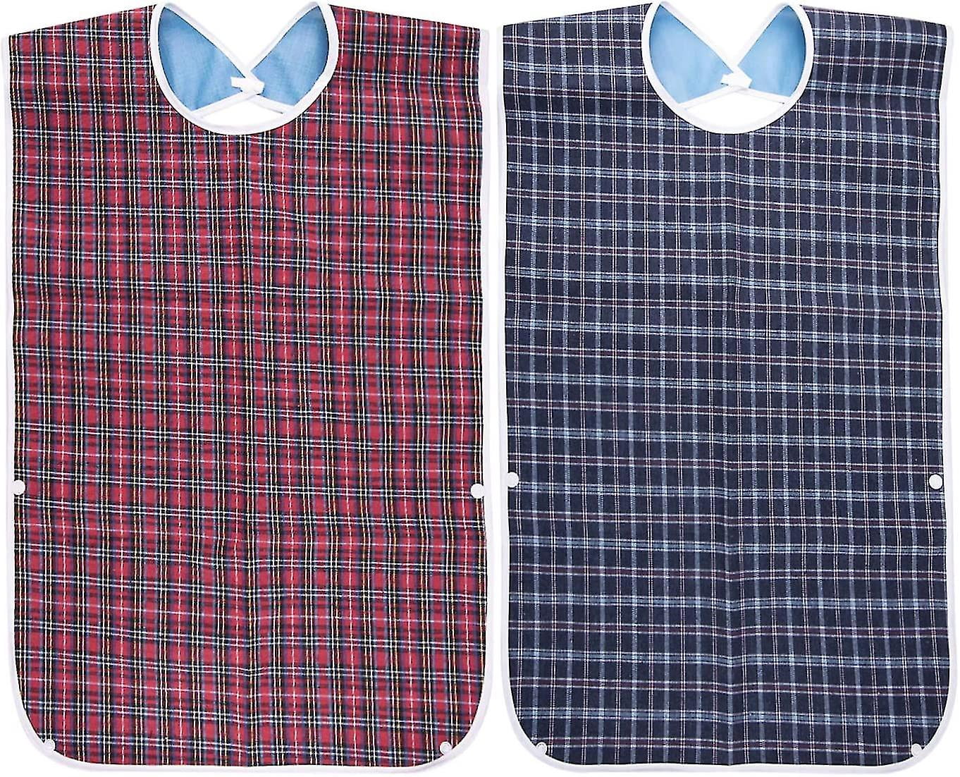 2 Pieces Adult Bib Waterproof Adult Dining Bibs Eldly Protector ...