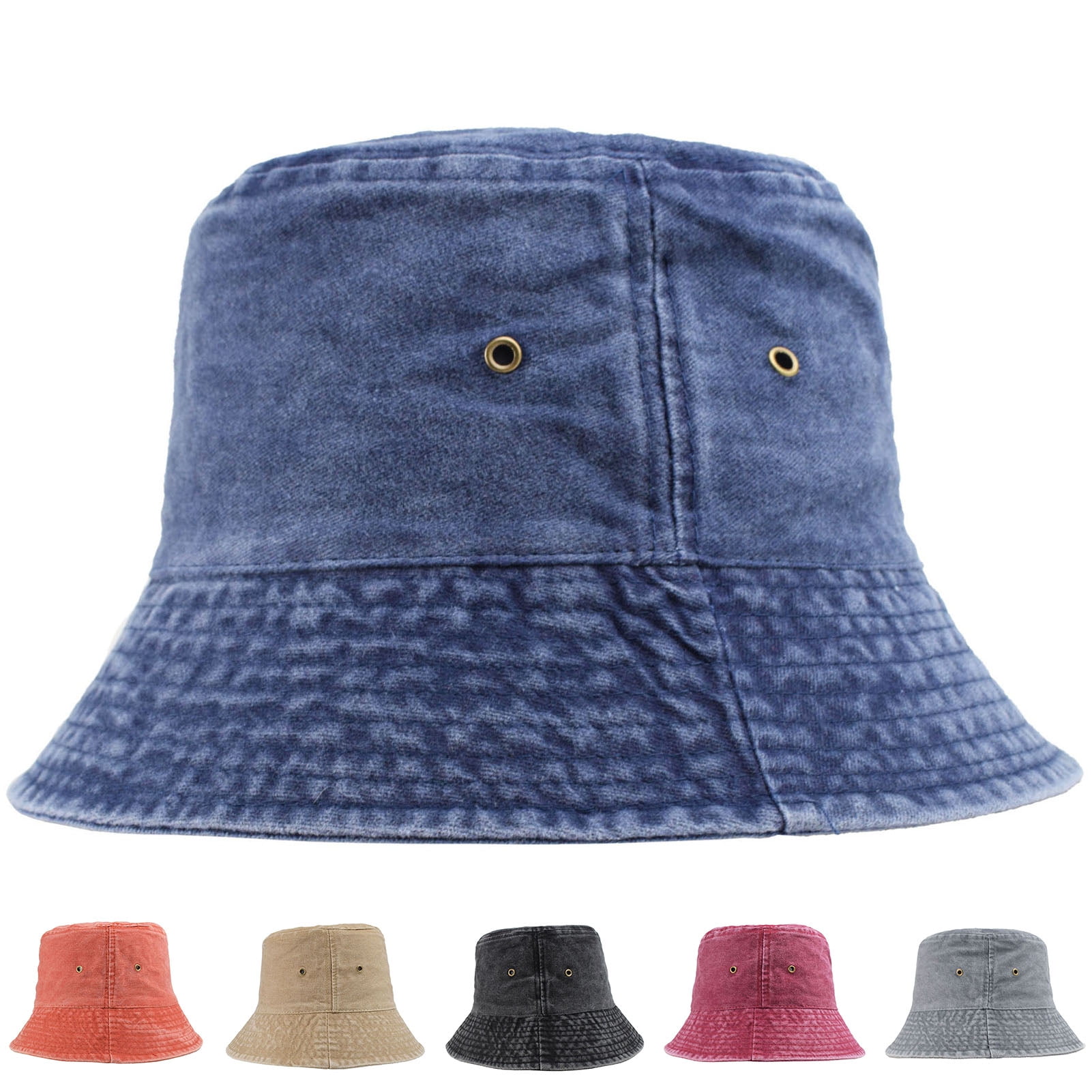 AYYUFE Windproof Sun Hat Breathable Denim Short Brim Fisherman Hat for ...