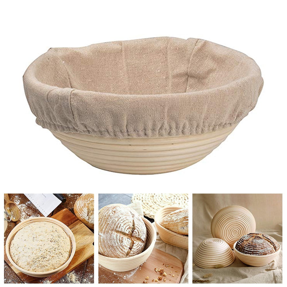 Round Rattan Woven Bread Fermentation Dough Proofing Storage Basket ...