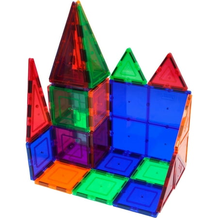 PicassoTiles 60 Piece Set Clear 3D Magnet Building Blocks Tiles - Walmart.com
