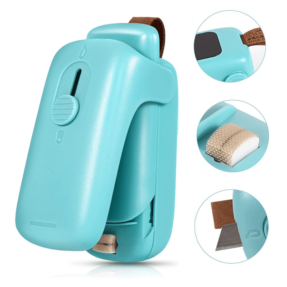 Mini Bag Sealer, 2 in 1 Heat Sealer and Cutter, Handheld Heat Vacuum ...