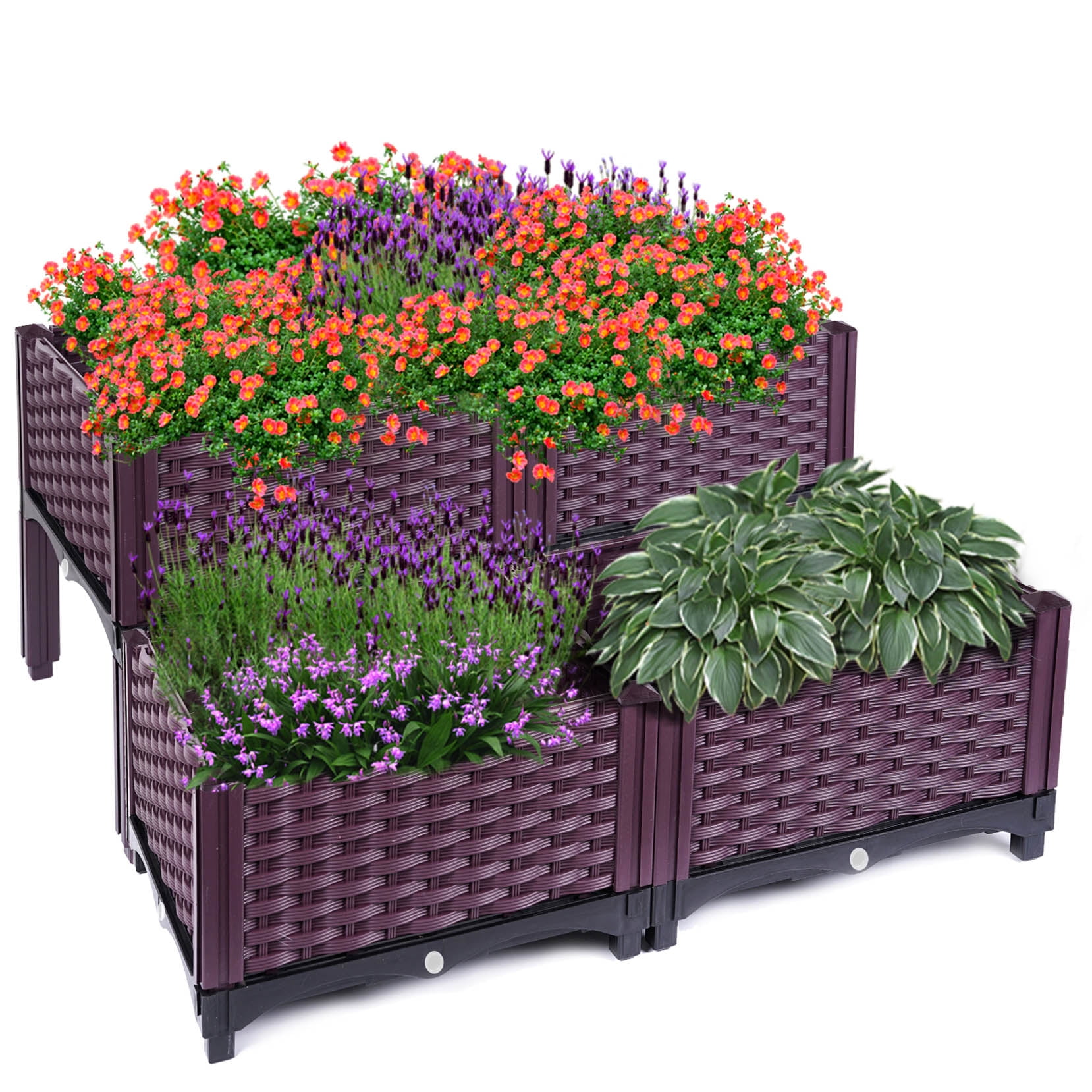 Raised Garden Bed, Raised Flower Bed （Set of 4） - Walmart.com