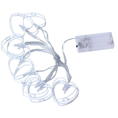 Amdohai 10 LEDs Heart Shape String Light 1.65m/5.41ft Battery Operated ...