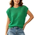 Axiiglly Crochet Tops for Women Summer Cap Sleeve Hollow Out Sweater ...