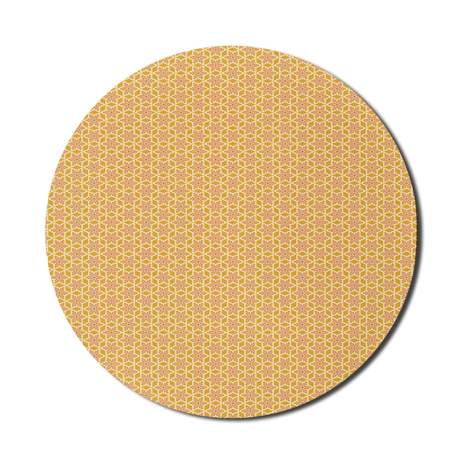 Geometric Mouse Pad for Computers, Floral Themed Hexagon Stars in ...