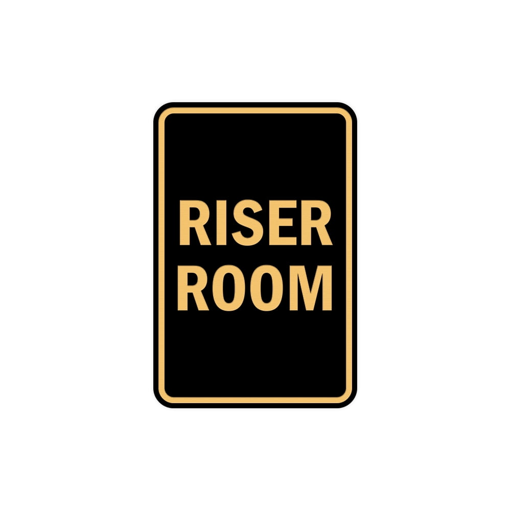 Portrait Round Riser Room Sign (Black /Gold) - Small 4" x 6" - Walmart.com