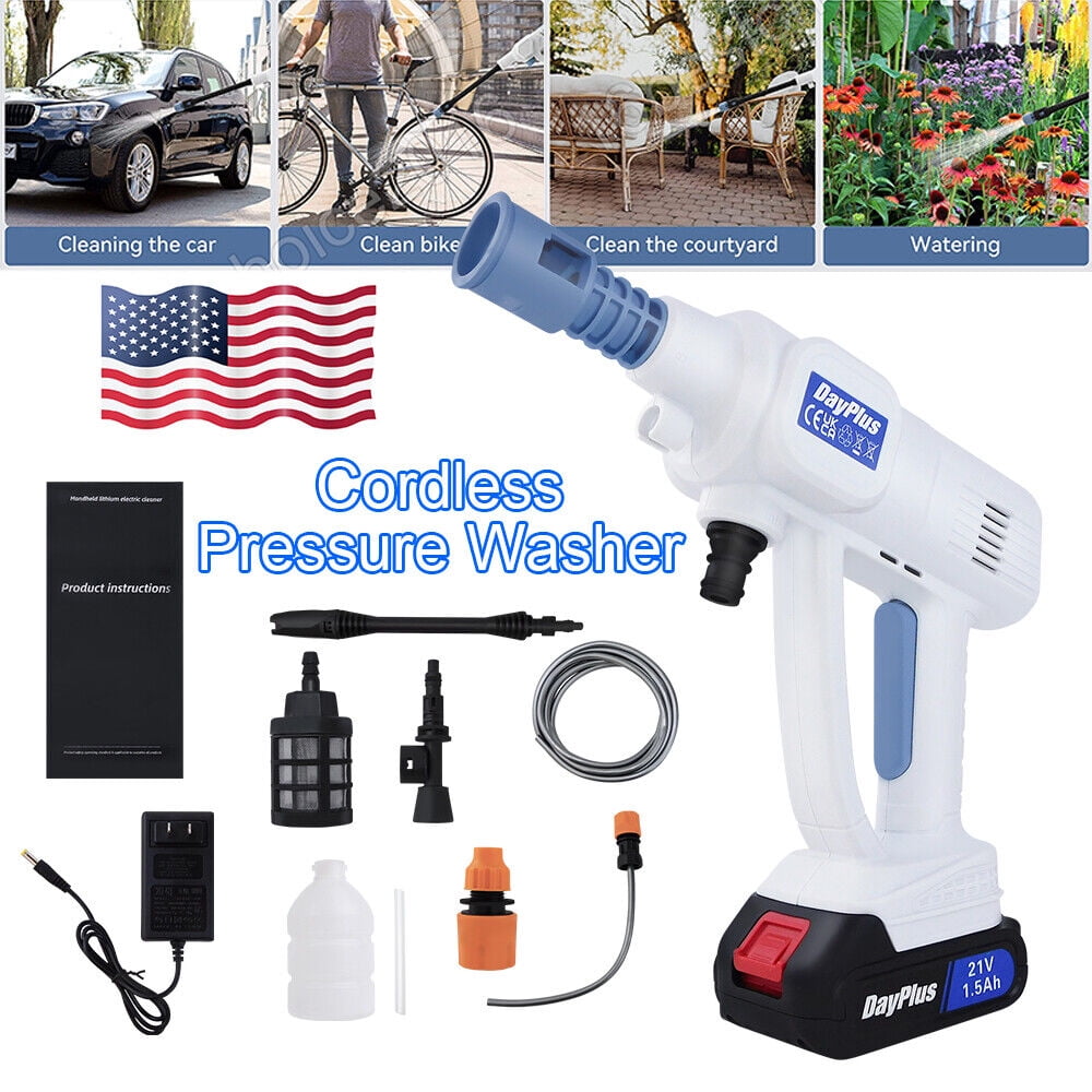 21V High Pressure Washer Cordless Electric Car Cleaner Portable Spray ...