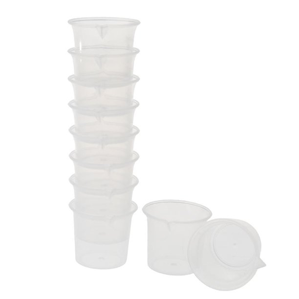 Wweixi 10 Pieces Lab 25ml Plastic Graduated Measuring Cup Beaker Liquid ...