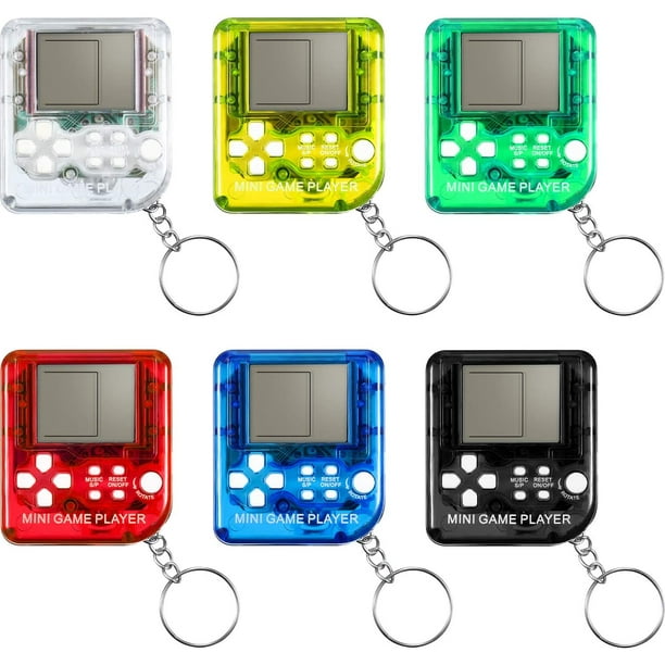 6 Pieces Brick Game Console Keychain Video Game Party Favors Mini Brick ...