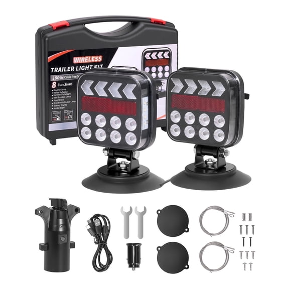 Magnetic Wireless Trailer Lights, Recharable LED Light for Towing Truck ...