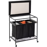 HollyHOME Rolling Laundry Sorter Cart with Openable Ironing Board and 3 ...