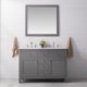 Totti Artemis 44" Gray Transitional Double Sink Bathroom Vanity w ...