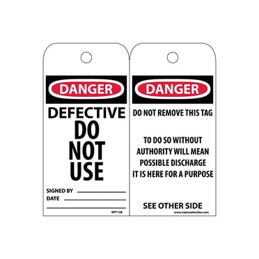National Marker Lockout Tags; Lockout Do Not Start 6X3 Unrippable Vinyl ...