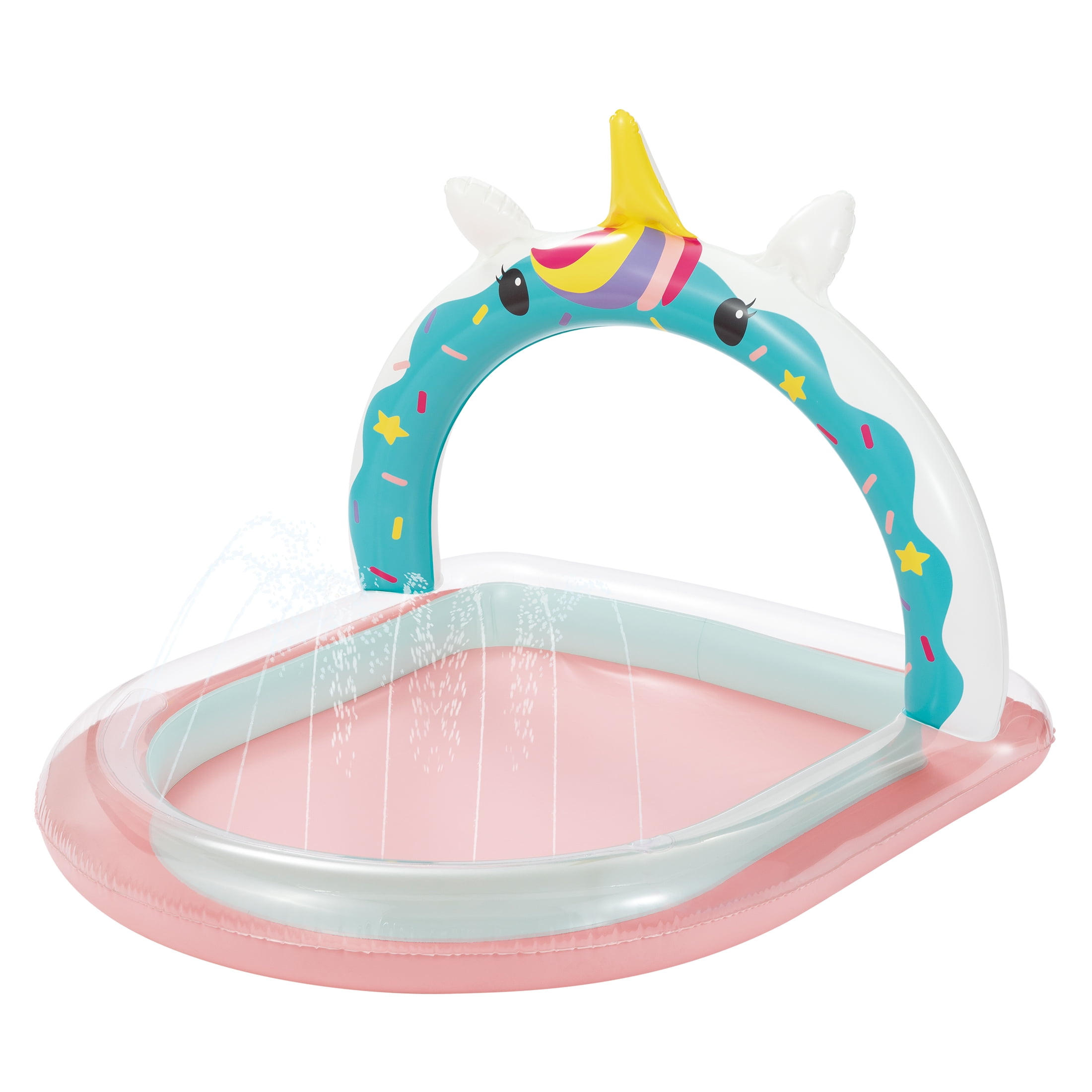 Bluescape Pink Unicorn Inflatable Baby Splash Pool with Sprinkler ...
