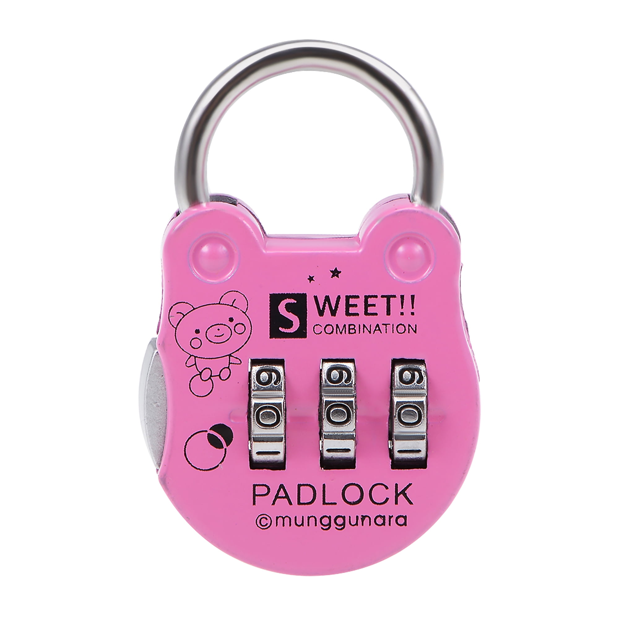 3 Digit Combination Padlock, 3mm Steel Shackle Dia, Zinc Alloy Locks ...