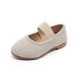 Beige Kids Casual Flat Bow Soft Sole Loafers Princess Solid Color For ...