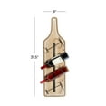 DecMode 9" x 32" Brown Wood Bottle Shaped 4 Bottles Wall Wine Rack with ...