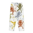 Uemuo Cartoon Monkey Pattern Women's Wide Leg Palazzo Lounge Pants with ...
