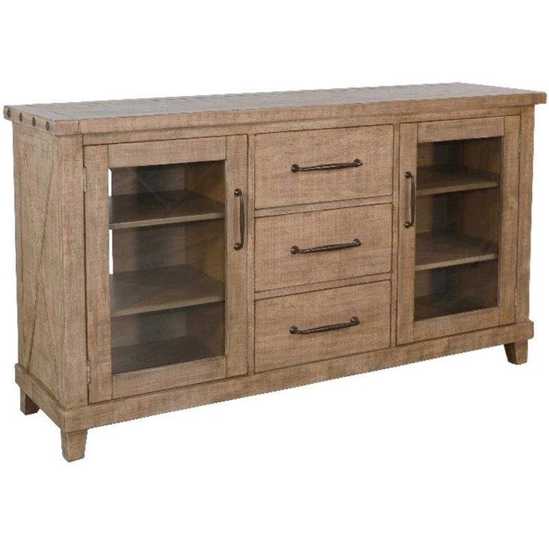 Sunny Designs Vivian Modern Mahogany Wood Server in Light Brown ...