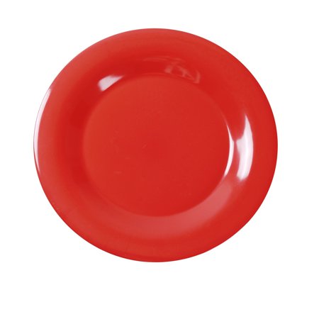 Mile Stone, Round Wide Rim Plate, 5 1/2"Dia., Melamine, Orange Red ...