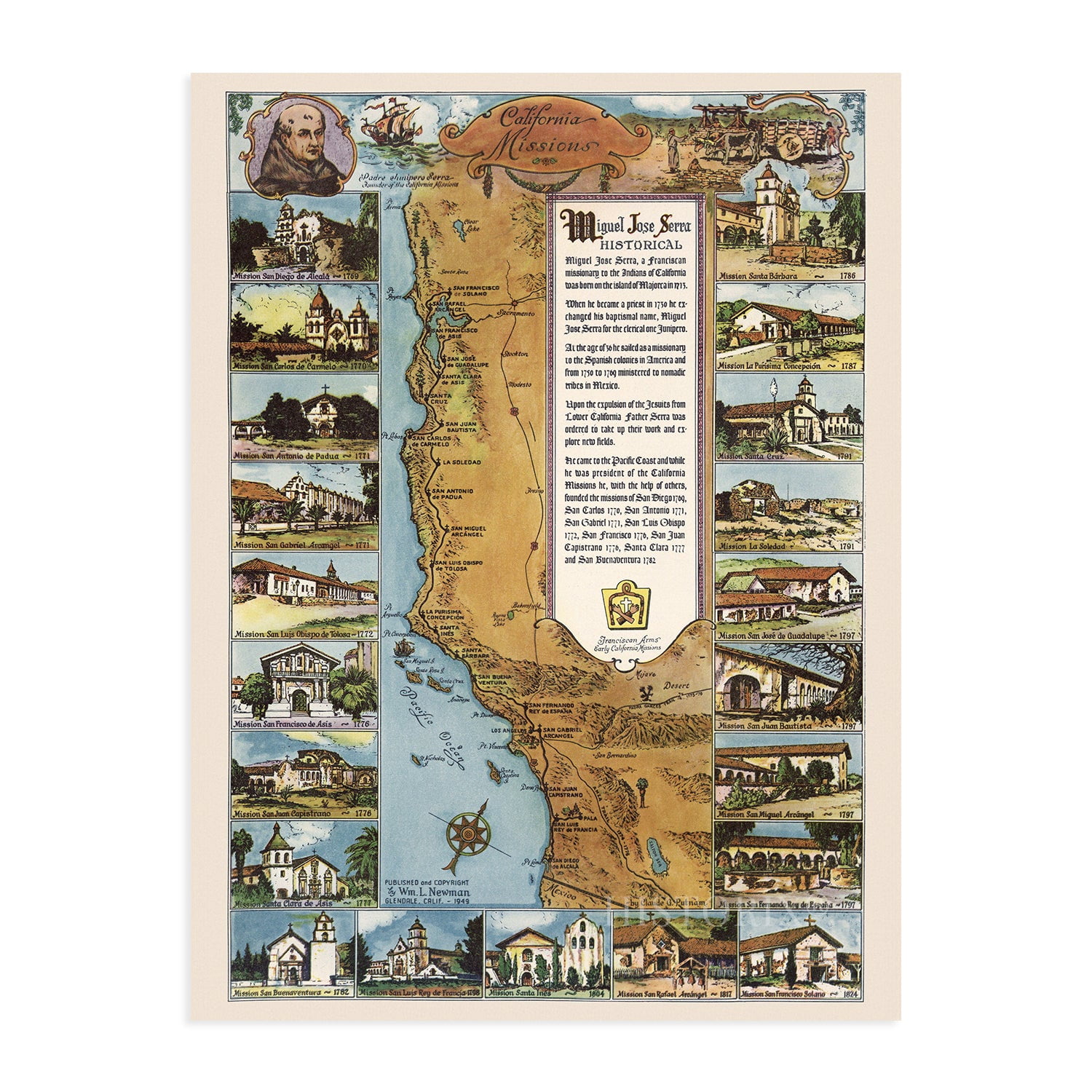 Map Of California Missions Printable California Missions Maps