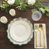 Efavormart 25 Pack White Sage Green Floral Print Dinner Paper Plates ...
