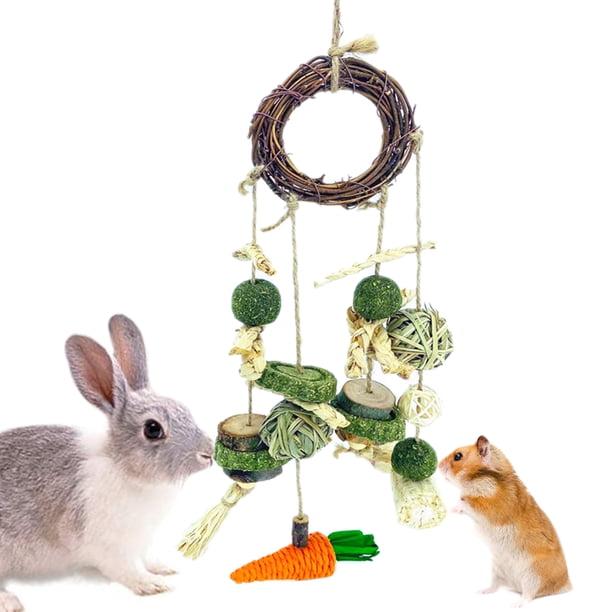CHBORLESS Hamster Rabbits Cage Hanging Chew Toys Rattan Ring with ...