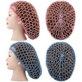 3PCS Mesh Hair Net Rayon Knit Hat Sleeping Crochet Hairnet Long Hair ...