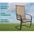 Master Patio Bellevue Outdoor High Back Arms Metal Spring Dining Chair ...