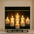 Fireplace Candelabra Candle Holder - Modern Multi-Tier Black Matte ...