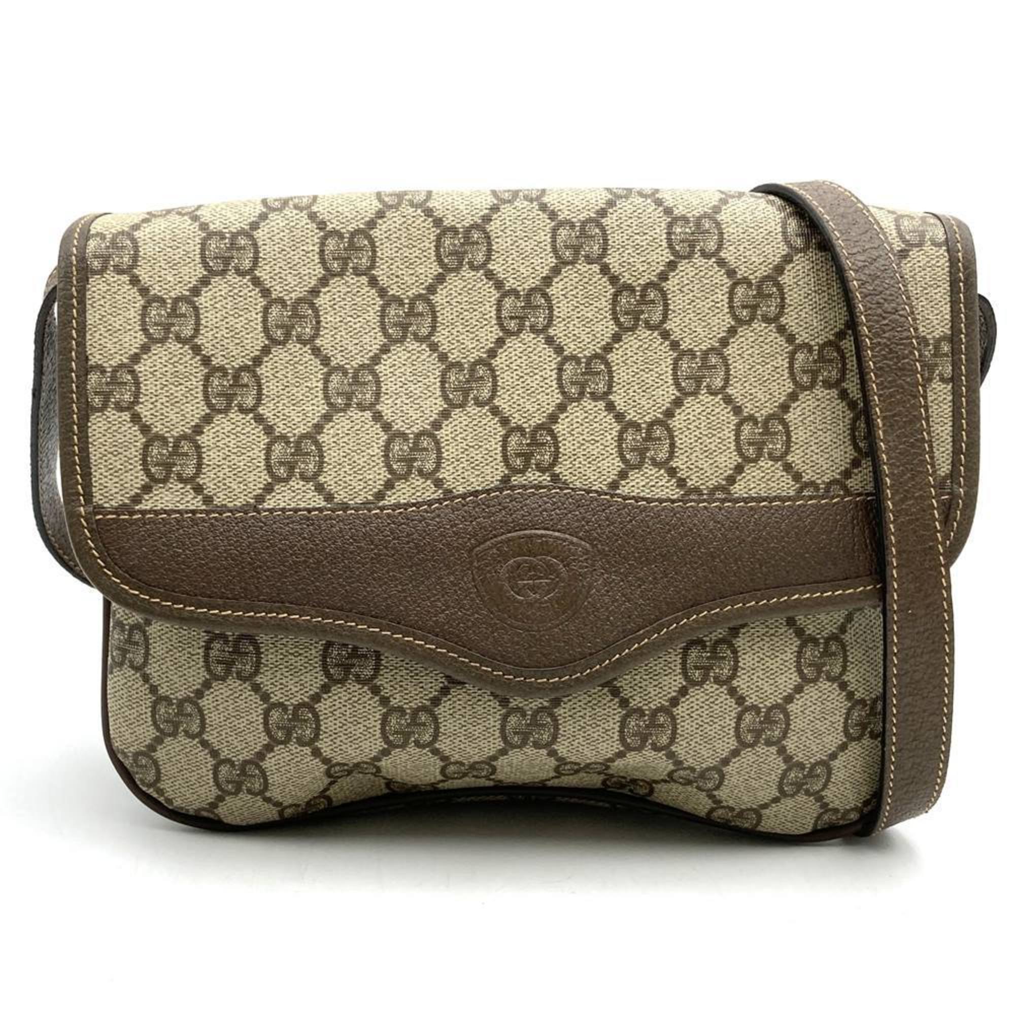 Pre-Owned GUCCI Old Gucci 001 113 Shoulder Bag Brown GG Supreme Canvas ...