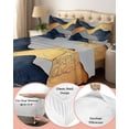 4 Piece Full Sheet Set Gold Blue Gray Marble Sheets Set for Full Size ...