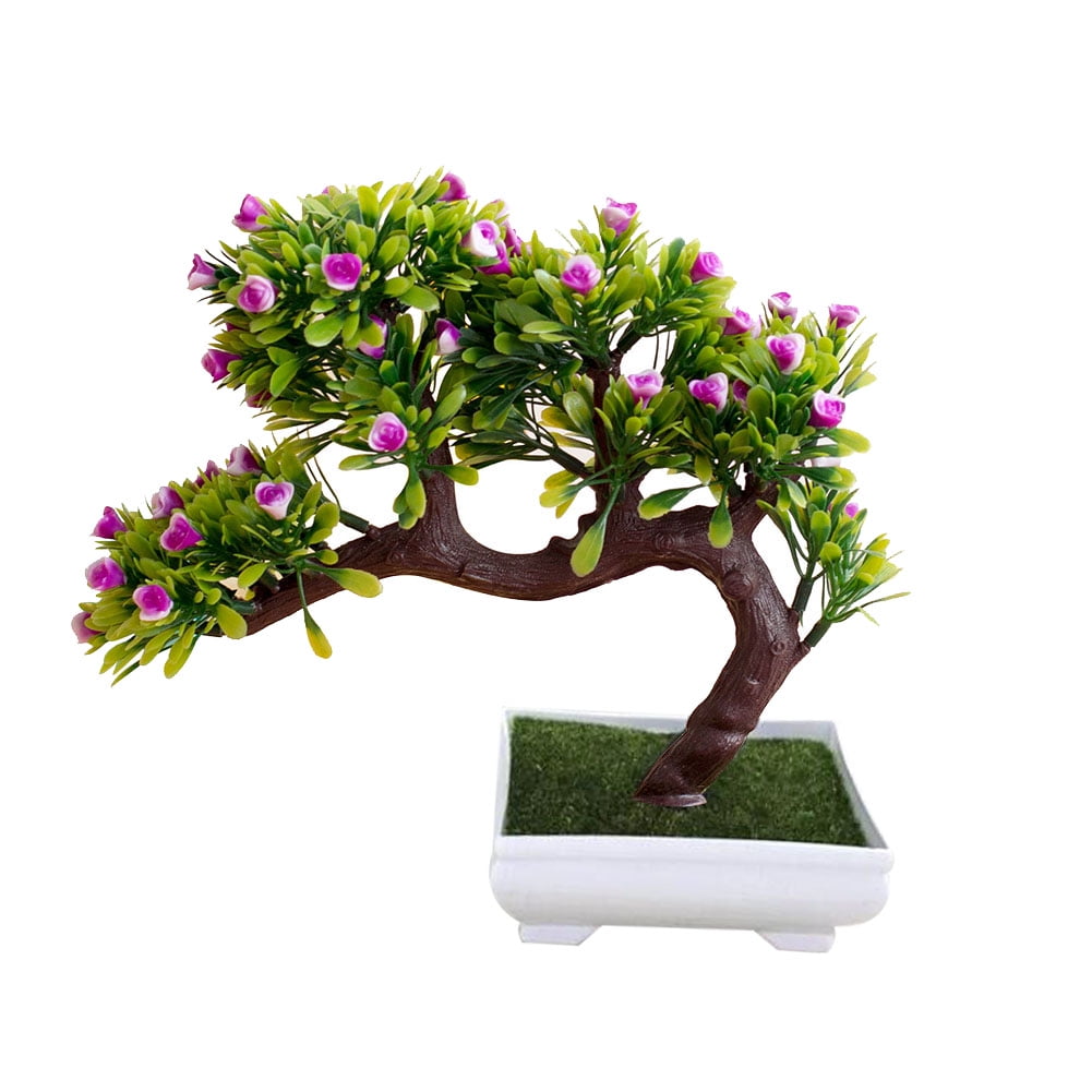 Hesroicy 1-Piece Artificial Flower Tree Pot Bonsai - Stage Garden ...