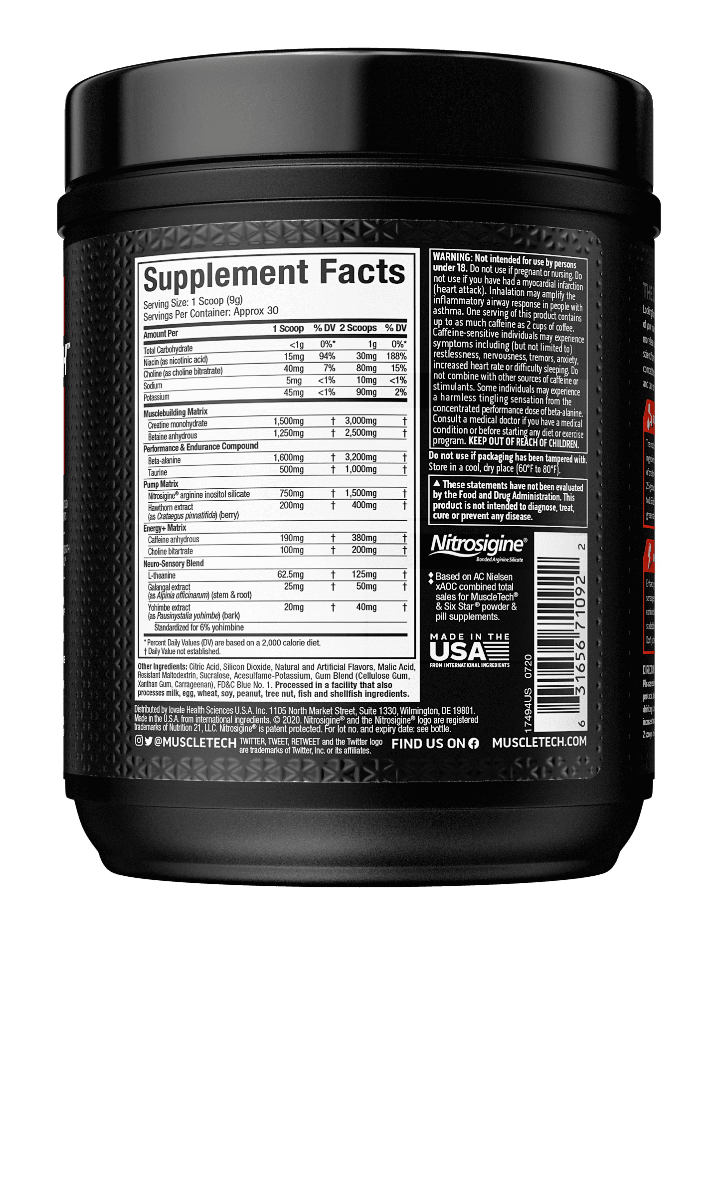 MuscleTech Vapor X5 Next Gen Pre Workout Powder, Blue Raspberry, 30 ...