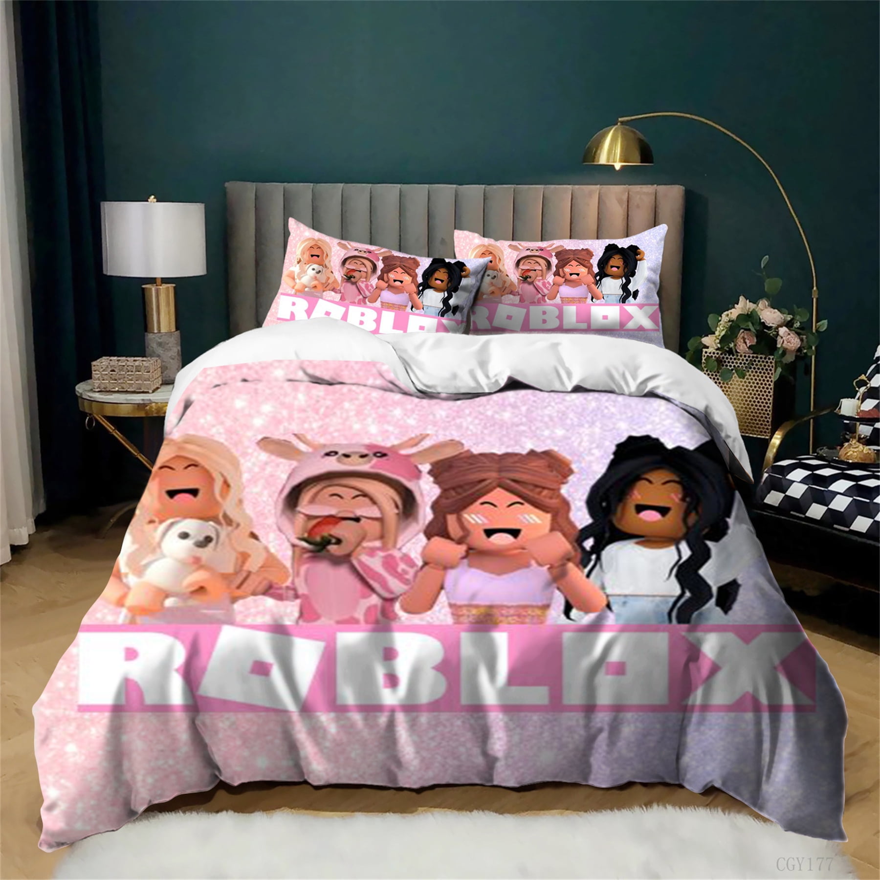Rilin Game Roblox Bedding Set Bedroom Decor 3d Digital Super Soft Duvet Cover Set 3 Pieces 1 Duvet Cover With 2 Pillowcases Twin(68*86 Inch)