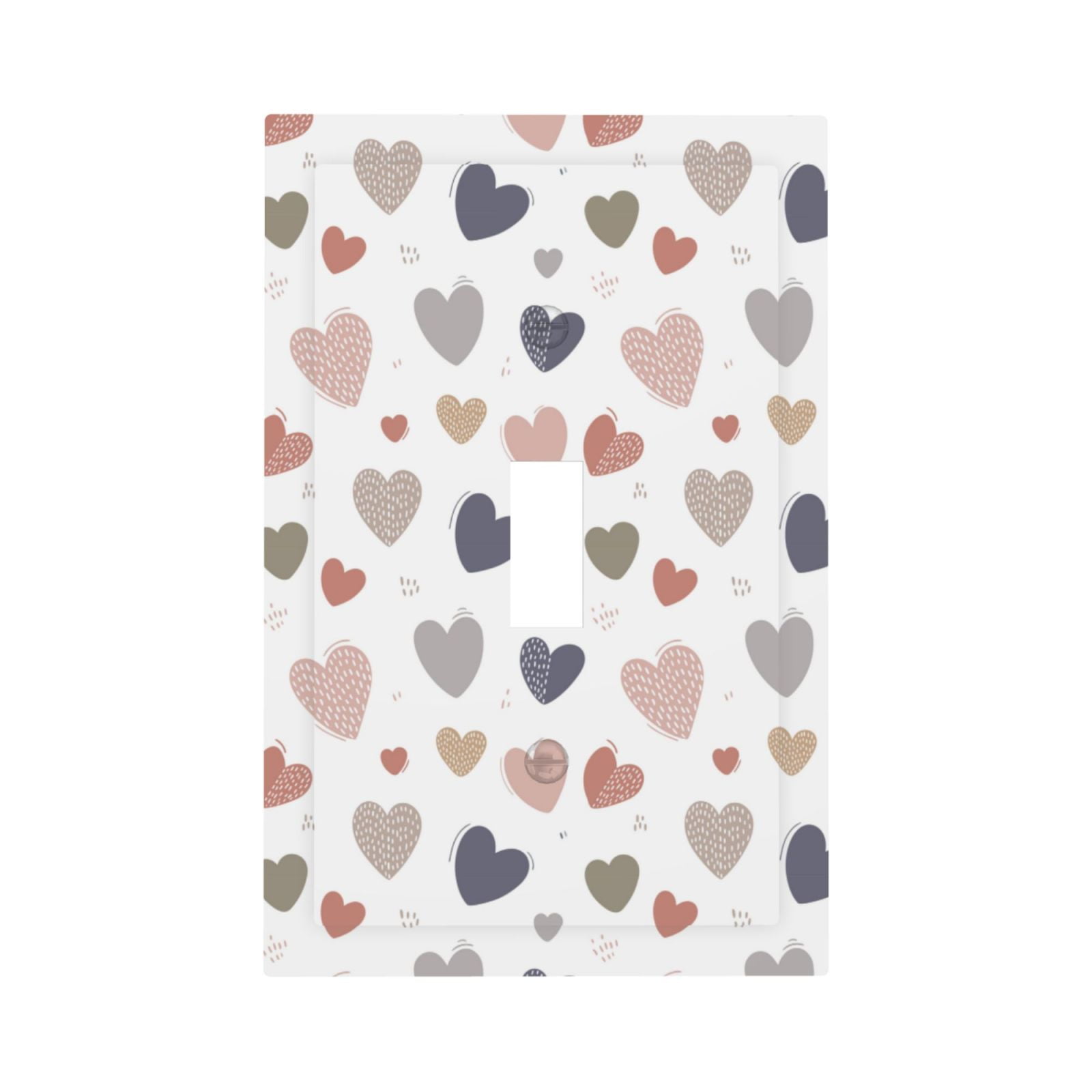 DouZhe 1-Gang Toggle Switch Wallplate, Cute Doodle Style Hearts ...