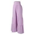 Delayuji Casual Pants For Women Solid Color Lace Spliced High Waist