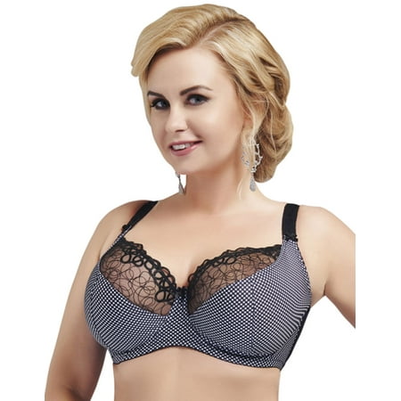 Nessa Moly Black Geometric Print Non-Padded Underwired Full Cup Bra 34FF (75H EU) | Walmart Canada