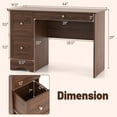 Costway Vintage Home Office Desk, Easy Assemble, with Storage, Spacious ...