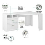 Wheaton 60W Reversible Corner Computer Desk with Storage in Pure White - Walmart.com