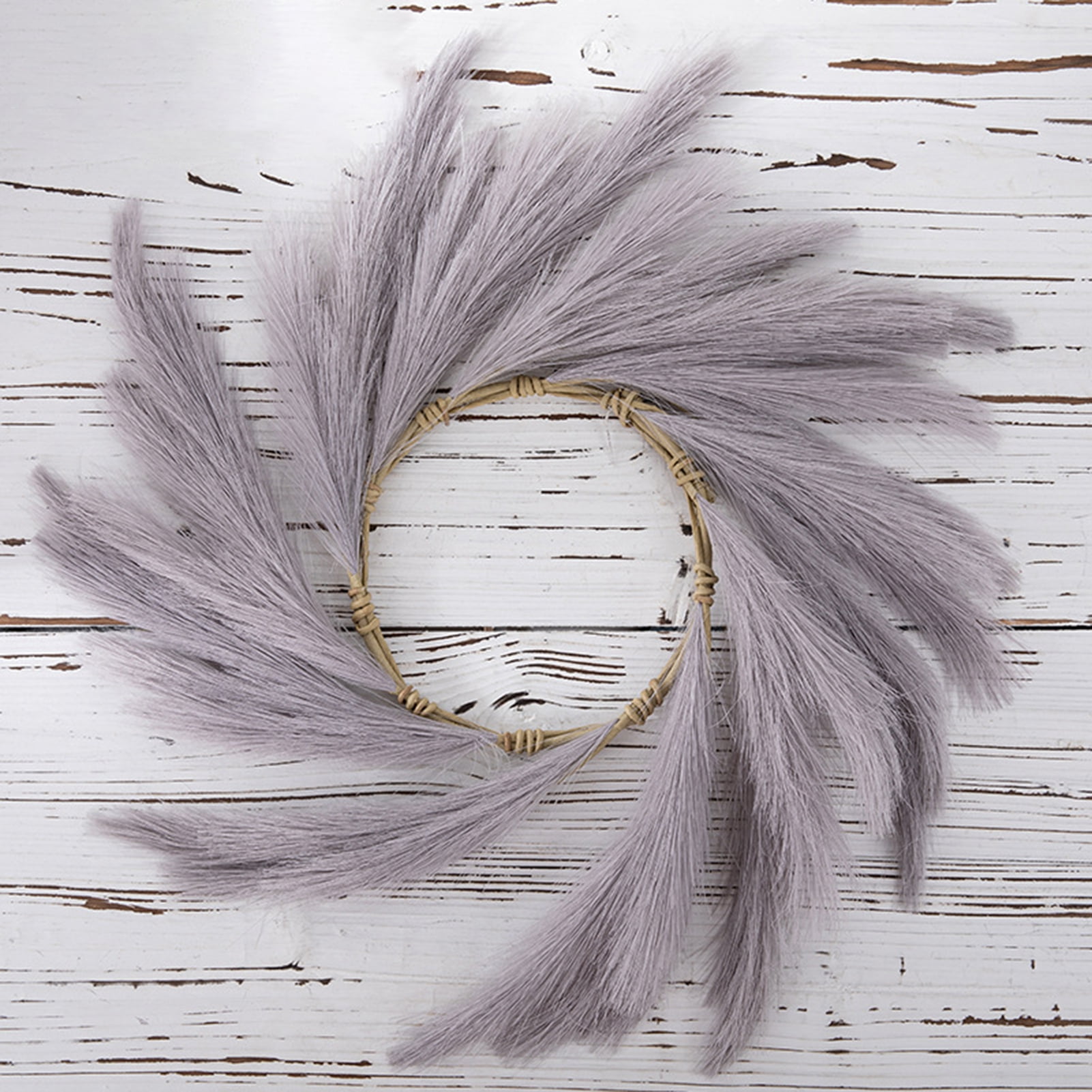 D-GROEE Faux Pampas Grass Wreath for Home Decor - Modern Wreath - No ...