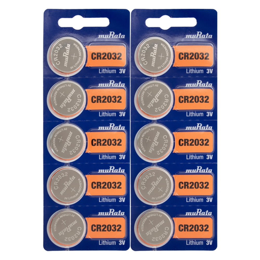 CR2032 Murata Lithium Coin Cell Battery 10-Pack - Walmart.com