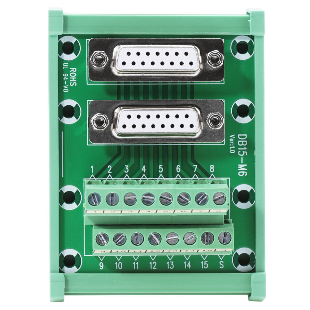 DB15-M6 Double Female Head DIN Rail Mount Interface Module Terminal ...