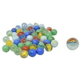 Toymendous 50 Piece Marbles, Multicolor Glass, Includes Big Shooter ...