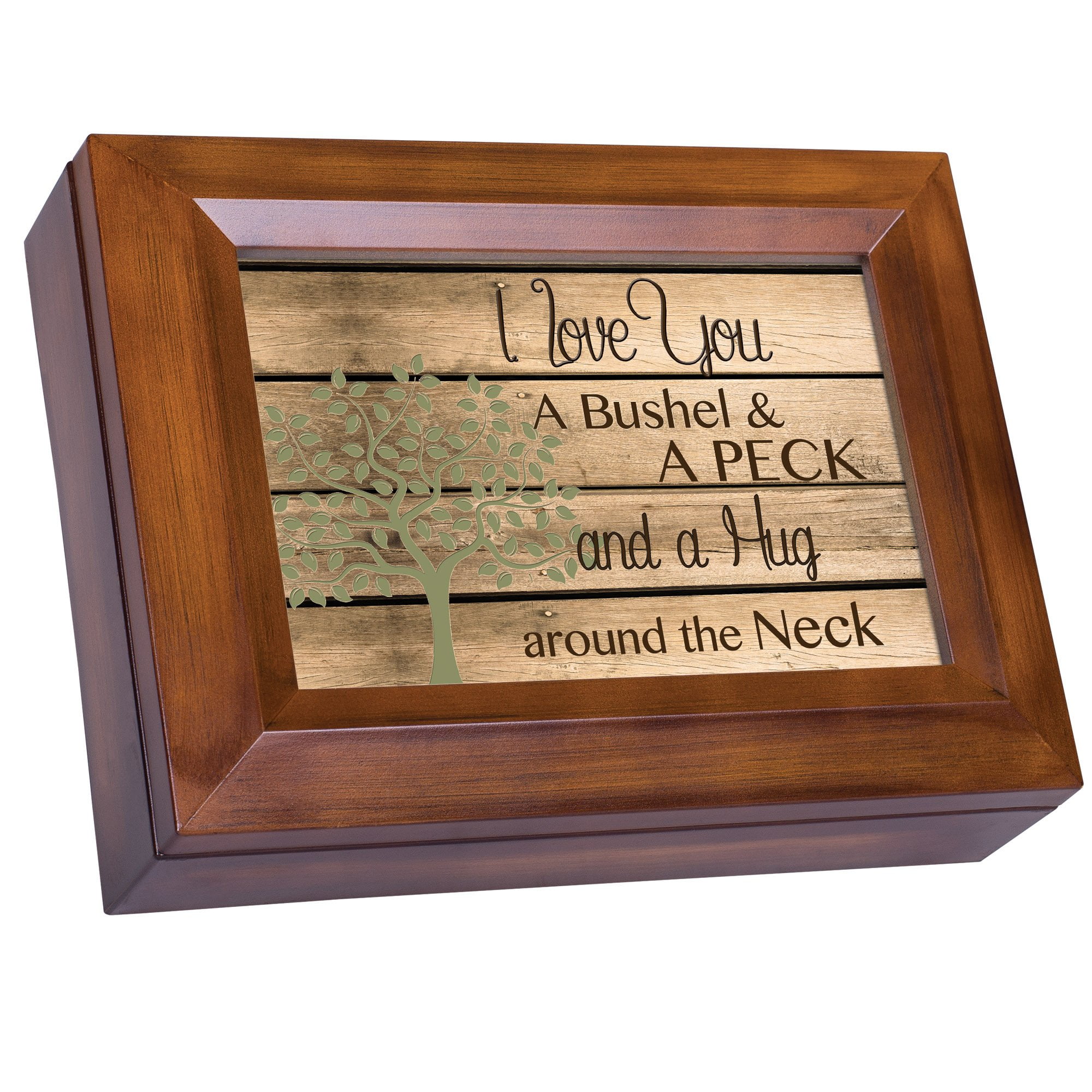 Love You a Bushel & a Peck Wood Panel Wood Finish Jewelry Music Box ...