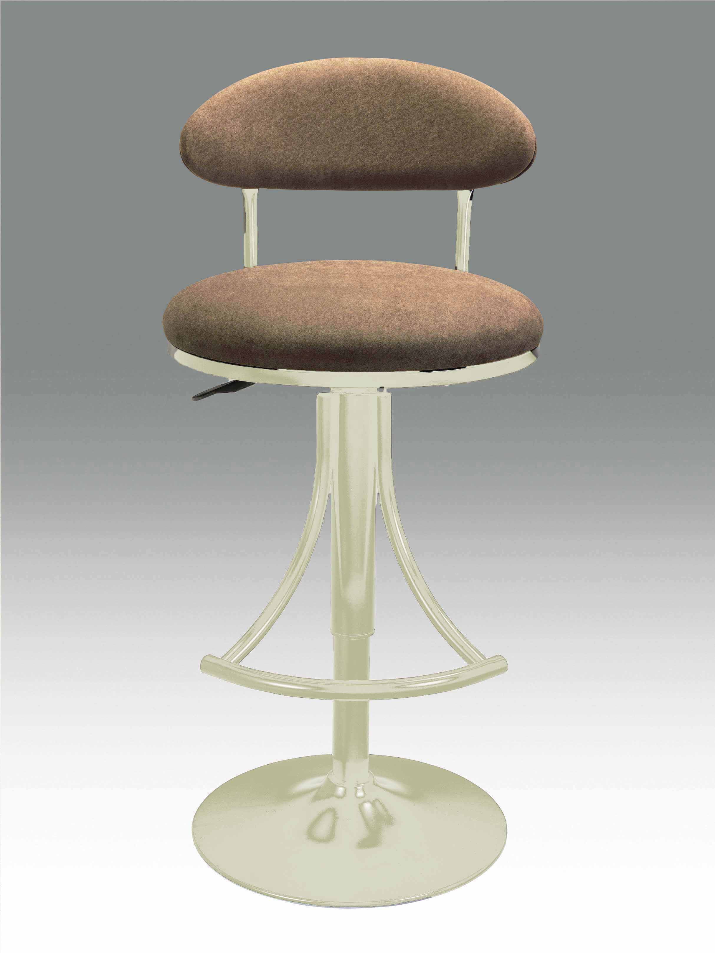 Luna adjustable stool,champagne frame w/ brown PU seat - Walmart.com