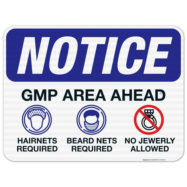GMP Area Ahead Sign, OSHA Sign, - Walmart.com