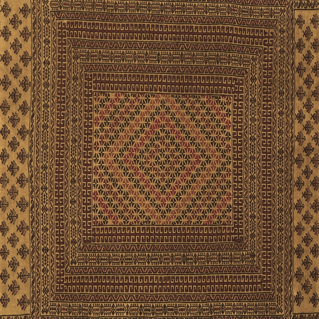 Ahgly Company Indoor Square Persian Brown Traditional Area Rugs, 7 ...